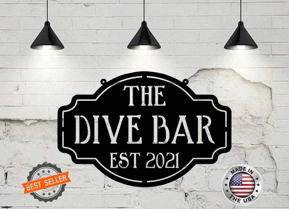 Personalized Dive Bar Sign – Raw Metal Designs