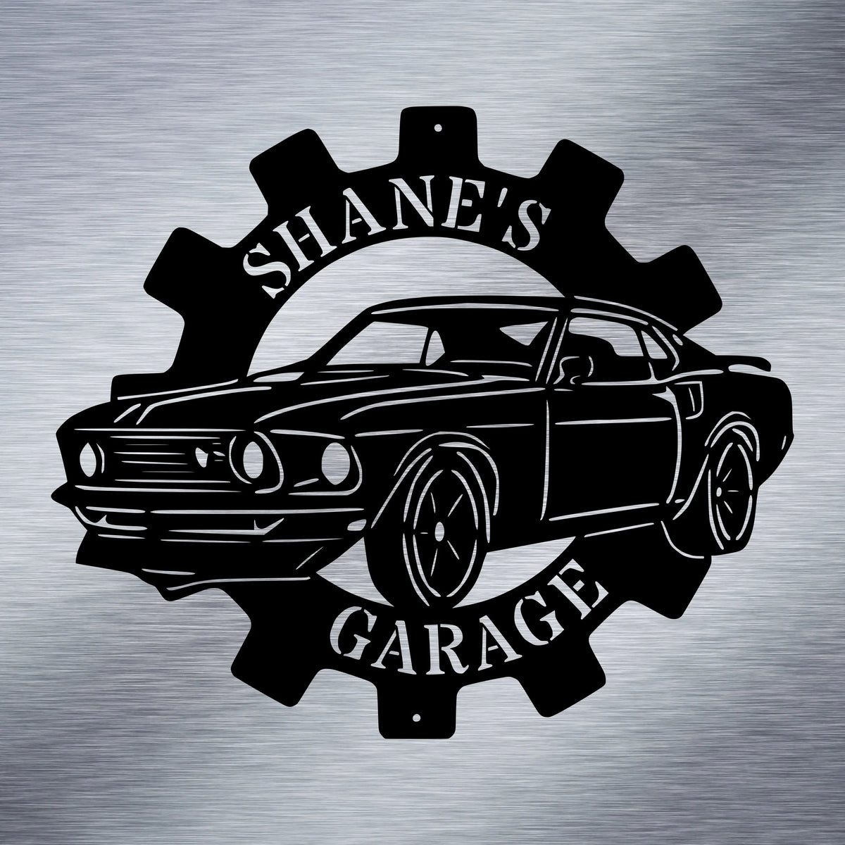 Personalized Muscle Car Sign – Raw Metal Designs
