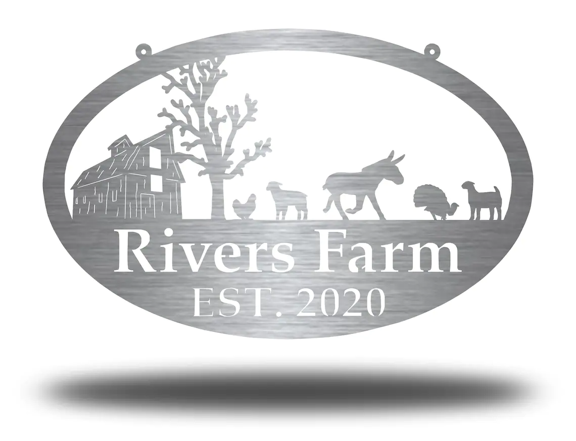 Barn/Donkey/Chicken/Turkey/Lamb/Goat Custom Farm Sign – Raw Metal Designs